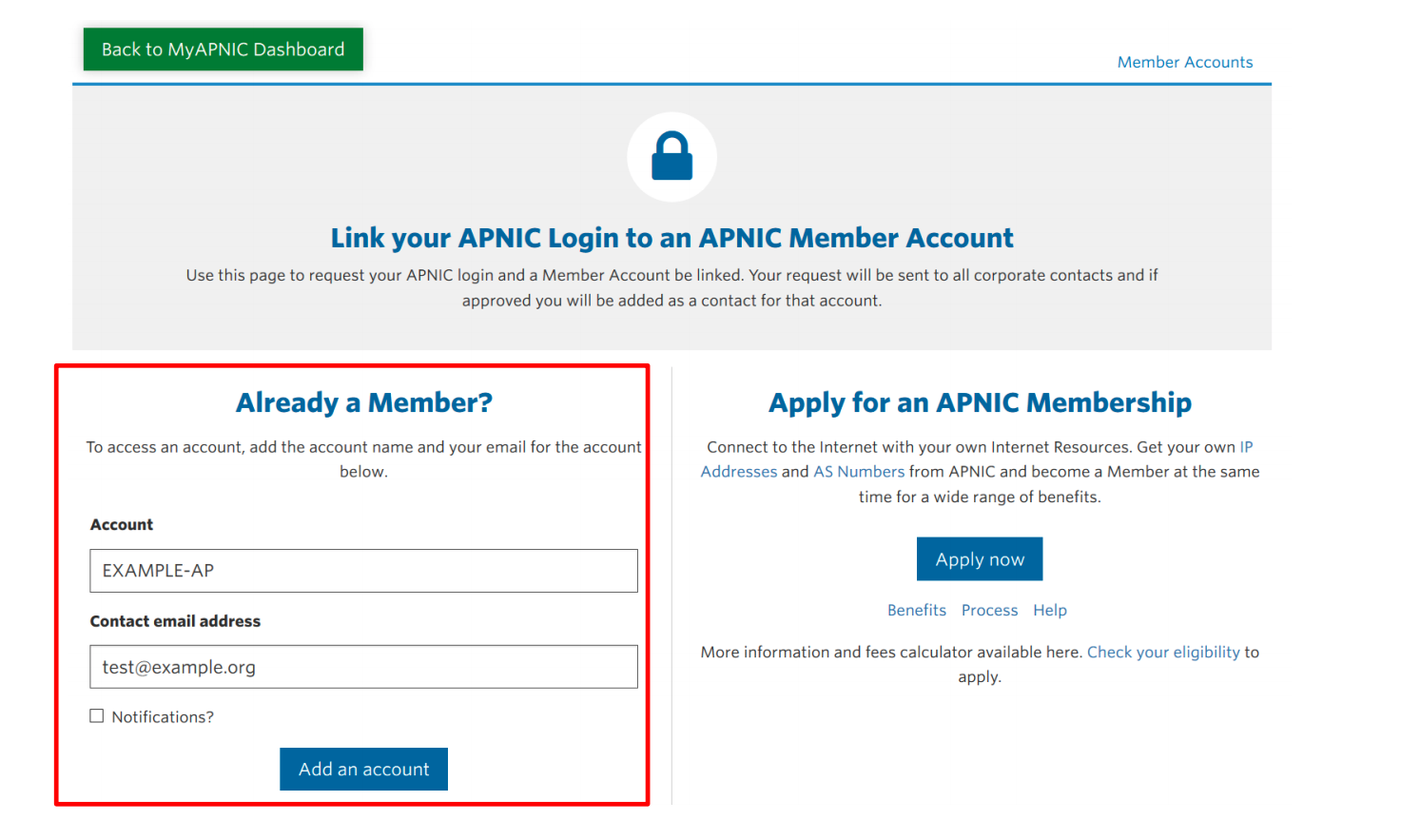 APNIC Login
