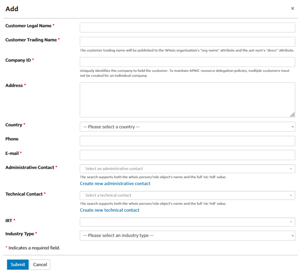 Apply for an AS Number via MyAPNIC