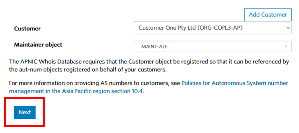 Apply for an AS Number via MyAPNIC