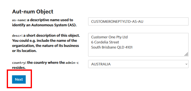 Apply for an AS Number via MyAPNIC