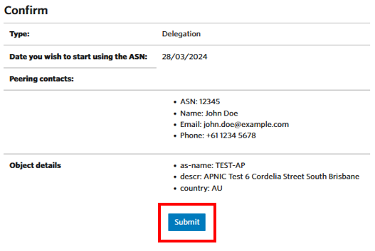 Apply for an AS Number via MyAPNIC