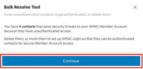 Manage APNIC account contacts