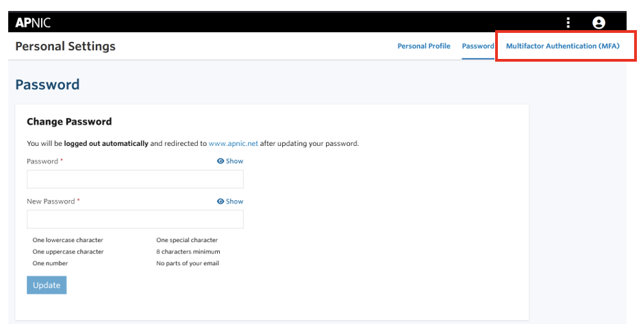 Manage Multifactor Authentication (MFA)