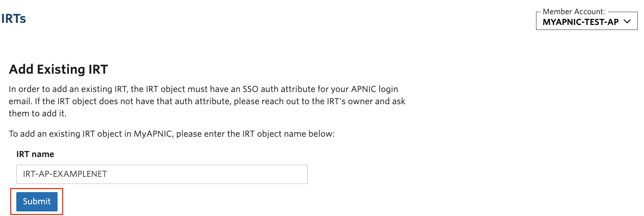 Manage your Maintainer and IRT object